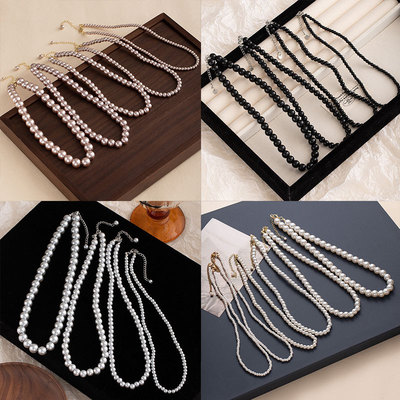 正圆强光珍珠锁骨链女