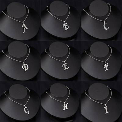 跨境外贸钛钢字母项链