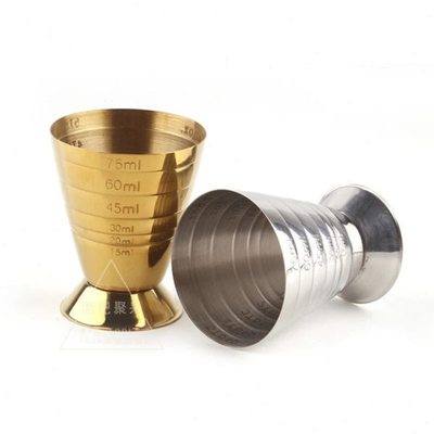 酒吧聚采 魔法量酒器分段式内外刻度量酒器15-75ml多计量单位量杯