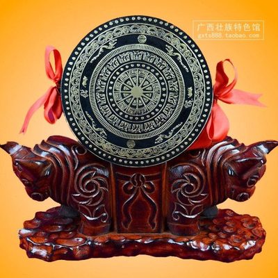 广西铜鼓 壮族文化遗产手工铸造大铜鼓 办公室摆件民族特色礼品