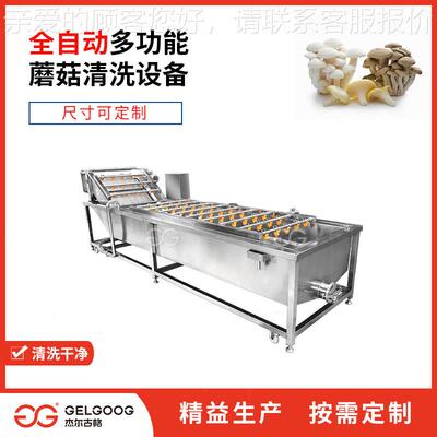鲍食用菌自动菇清洗设备 白杏菇GLN泡清洗切片生产线 蘑菇清洗机