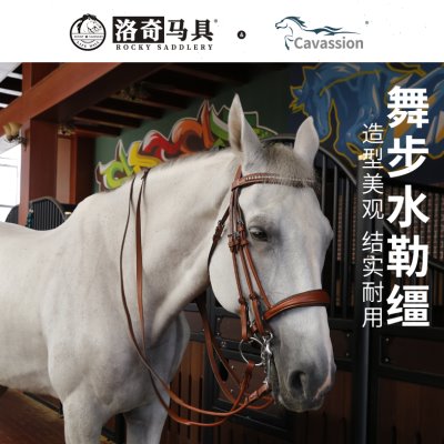 Cavassion进口水钻马术水勒缰 缰绳套装舞步赛场洛奇马具8218107