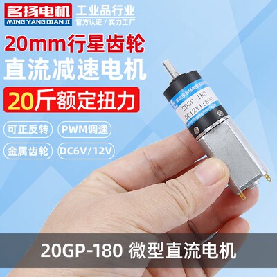 微型直流减速电机12v6v20mm180行星齿轮低速大扭力马达调速电动机