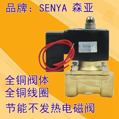 senya森亚节能不发热电磁阀水阀4分 2w-160-15 220v 24v 6分 1寸
