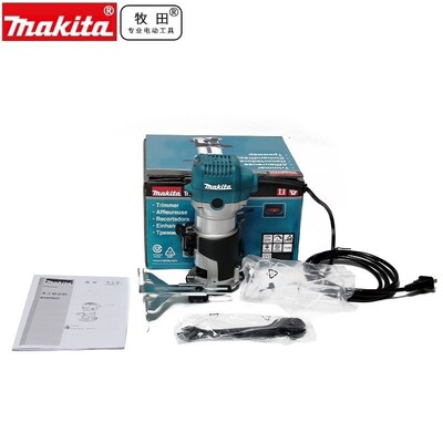 Makita牧田木工修边机RT0702C木材雕刻机家用开槽机电木铣木雕机