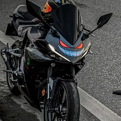 适用于凯越321RR恶魔眼睛强反光贴纸车头拉花防水改装贴轮毂贴花