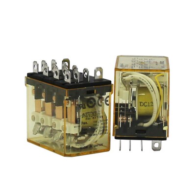 IDEC和泉带灯电磁中间继电器RH4B-UL DC12V四开四闭10A14脚