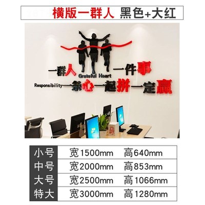 一群人一件事条心企业文化墙贴面办公室装饰会议公司背景励志昌震