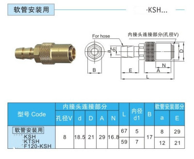 厂家直销模具水咀 KSH KTSH F120-KSH日标水嘴 快速接头