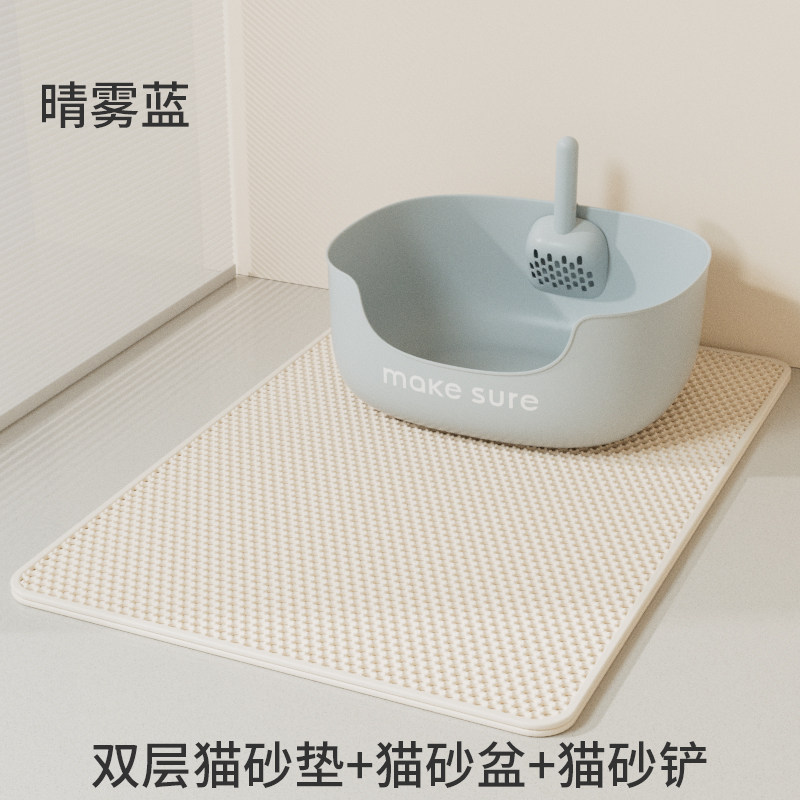 猫砂盆超大号防外溅防带砂猫厕所幼猫猫咪垫子新型猫笼猫别墅小号