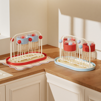 桌面倒挂沥水玻璃杯架客厅