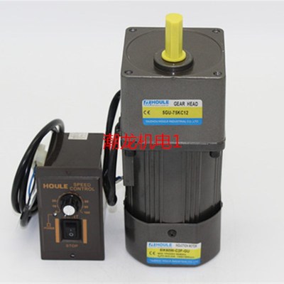 HOULE齿轮调速电机60W减速电机5IK60RGN/5GN-120K-600K带调速器