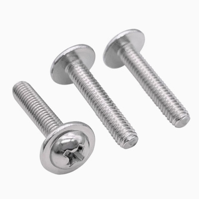 304不锈钢 十字圆头带垫机丝 盘头带介子螺丝 DIN967 M1.4-M6