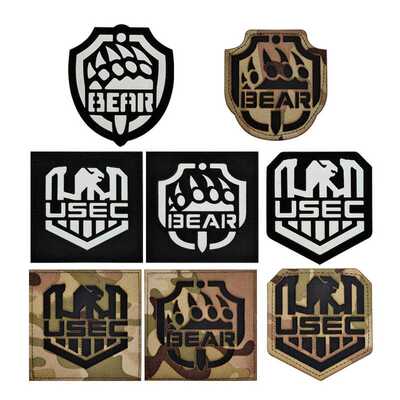 BEAR USEC 逃离塔科夫周边徽章熊爪激光雕刻魔术贴章夜光反光布贴