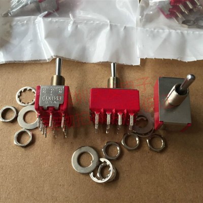 7403SYCQE进口美国C&K 钮子开关U43摇臂拨动开关12脚3档5A开孔6MM