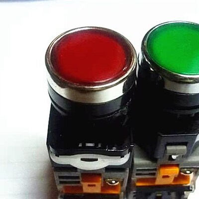 LA128D LA38-11dNZS按钮开关带灯自锁带锁LED 220V永前电气22mm