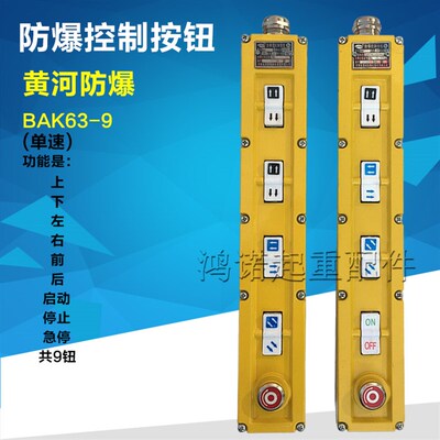 黄河防爆手柄 BAK63-9单速 行车/起重机防爆手柄 防爆型控制按钮