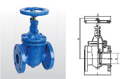 正品埃美柯6197铸铁暗杆法兰闸阀耐高温水管阀DN250 DN300专卖店