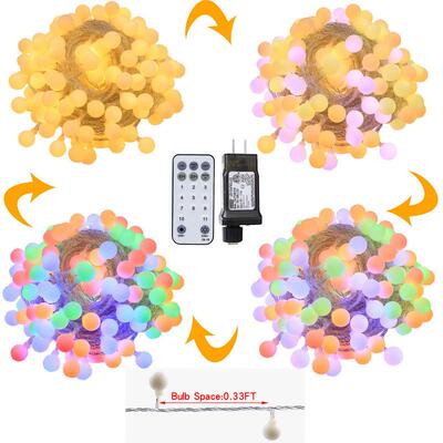 202彩5l围ed双色无极灯串圆灯球装TPH饰氛灯暖白色庭院装饰灯灯带