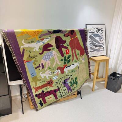 毯卧室布置挂毯毛毯盖狗的快乐基地TB-65533狗狗狗乐园