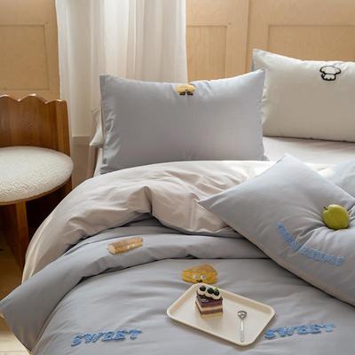 缎1Lting-0700床上支全棉床贡笠纯棉毛长绒棉四件巾被套套绣可爱