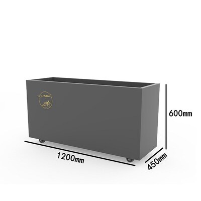 商场酒店售楼部长方形镀锌钢不锈钢花箱带滚轮可移V动外摆户外花