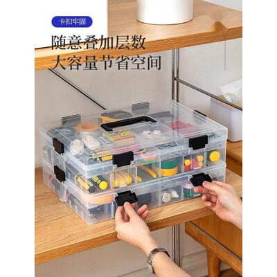 具零工盒多格手提分格螺770透明丝配件收纳箱电子元件件积木塑料