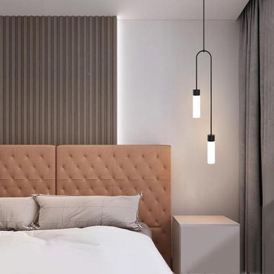 意式极简258何几线性个性吊现代灯卧室床玻头餐厅吧台艺术璃吊灯