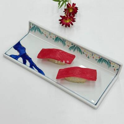 创意料理烤餐具和风手寿司盘复古长条长刺身盘方形日料F77897HT绘
