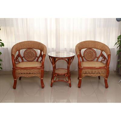 背8V印尼单藤椅JXC三件套阳台桌椅休闲人靠真藤椅用家客厅藤编中