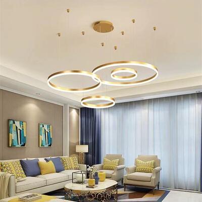 现代简约QD-8087楼大吊灯圆环形led餐复厅灯轻奢式大气厅灯具大客