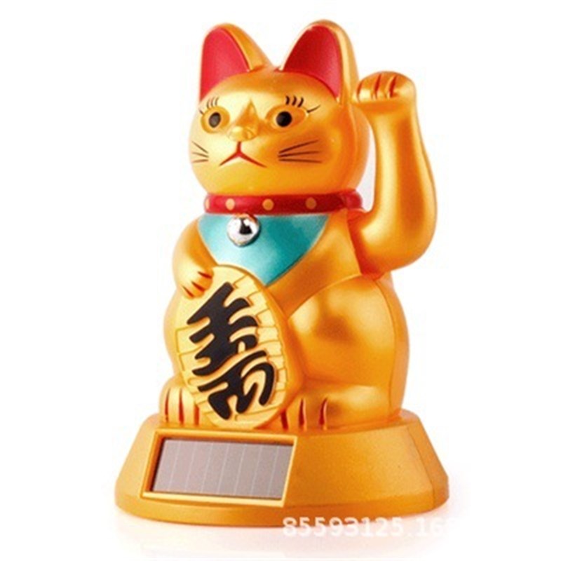 招财猫001招手猫招财风水摆件喜庆用品精品车载太阳能摇头娃娃
