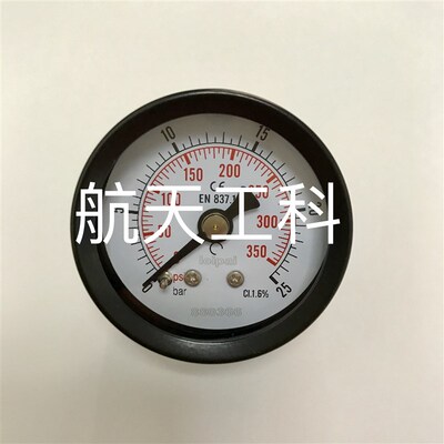轴向压力表 40mm 型号Y-40-Z 压力 25BAR 350PSI 螺纹 美制1/8NPT
