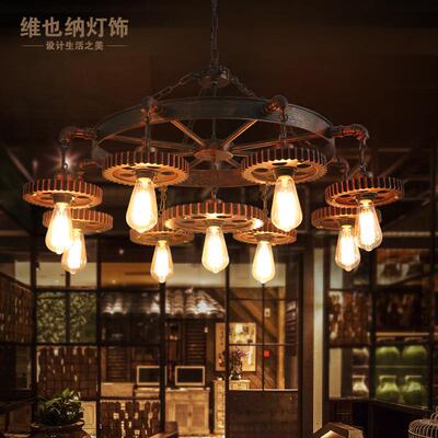 lft复古工业风吊灯创铺意个性理发店网厅红店网咖o563齿轮铁艺餐