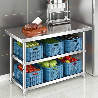 304不锈钢工作厨房灶台架子商用操作店台桌饭置物架台子面案IOP台