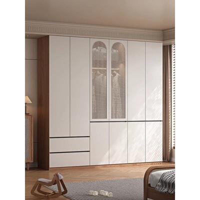 法式复古色藤编木衣MUD柜实卧室拼家用分粒段式实木颗板日式收纳