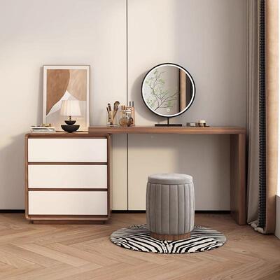 柜梳妆台尾18135斗柜一体卧实木色床收纳简约现代室化妆台转角书