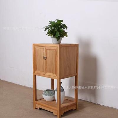 老榆木边角柜实木厅储1226物柜风客柜化门板拐落地角小角靠墙茶水