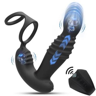 Dual Motor Silicone Anal Plug Prostate Stimulator Penis Ring