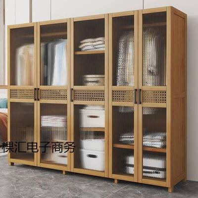 衣柜用卧室出租房房布易JHU组家装儿童宿舍法式推拉大衣橱楠竹小