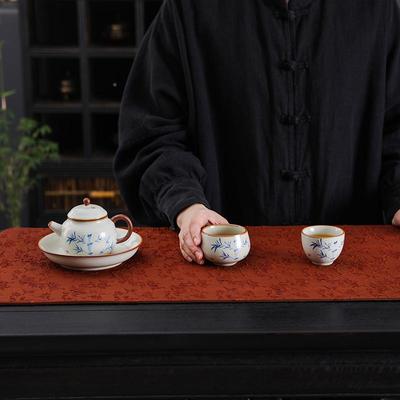 老料香云式纱茶席中国风柞蚕仙鹤香云端纱干泡垫高复茶古8962轻奢