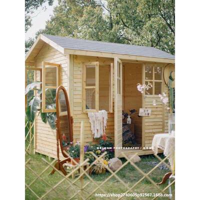 小木7231可屋易防腐木简花园民宿可组装户木外屋房子移动住凉亭庭