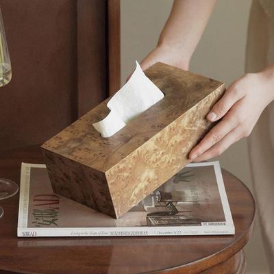 新中式复古YDA木纹餐纸巾酒盒店板间客厅玄关厅桌面样装饰抽纸盒