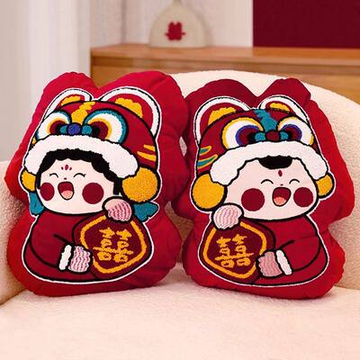 喜结婚娃娃压床娃娃新FBM中一式庆喜生肖婚庆抱枕娃娃对婚庆公仔