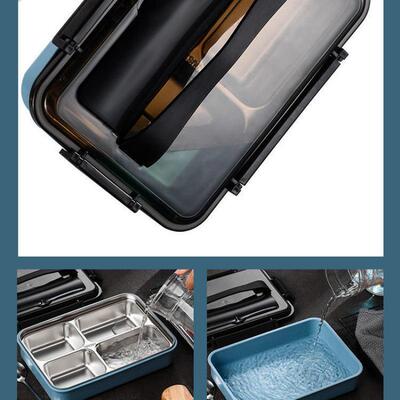 30不便锈钢4食高堂餐盒密封学生成人保温当盒分隔280带提手饭盒加