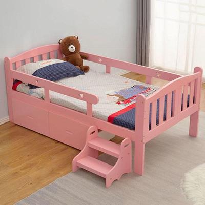 加宽婴儿床拼床抽屉实木儿床护接栏单男孩女孩童粉色公主床KHJ床