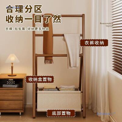 式落地式衣中帽架家用卧不占空TTM衣间的挂架非实木简易室衣物置