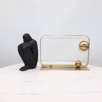 现抽代轻奢软装样板室内几何金属饰品BJ00079房创意金简约色象酒