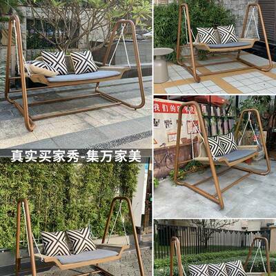 户外院千秋摇椅阳露台花9-5.6-24园吊椅摇篮家具小院台藤编休庭闲
