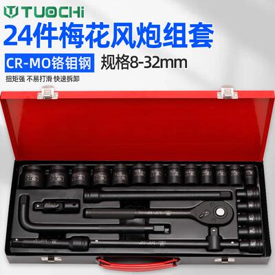 2件套筒套装12短六角4小风/炮套筒头梅花气JBY1动加厚重型2角套头